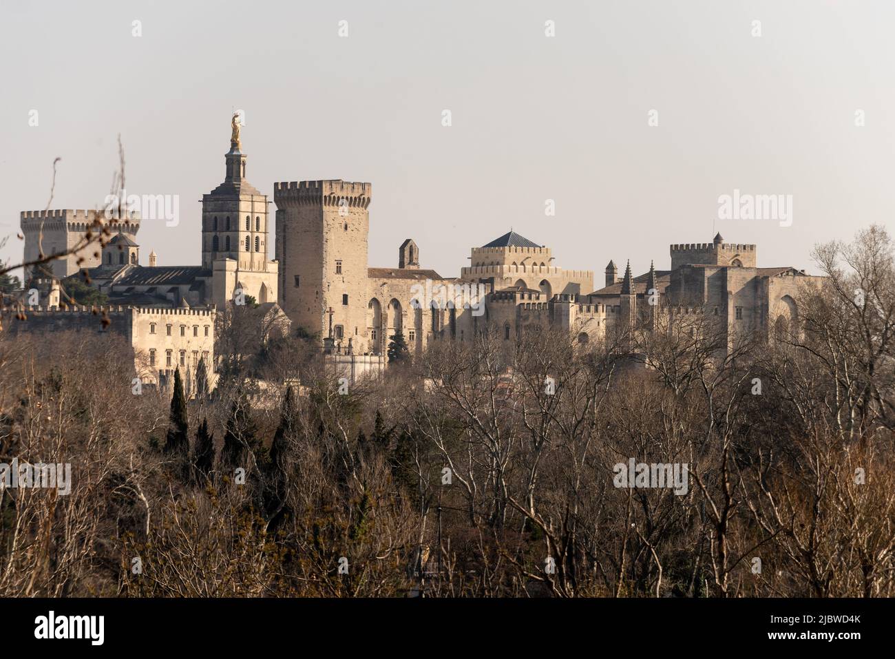 Avignon France Arles, February 20th 2019: Walking to the town of ...