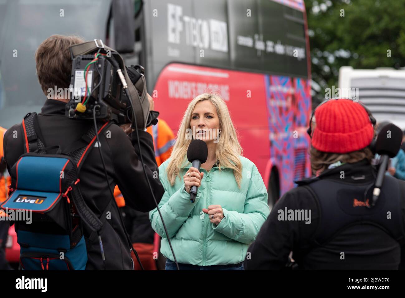 Hannah East, TV presenter at Colchester Sports Park for the UCI Women’s ...