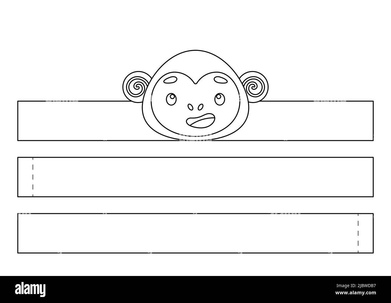 Printable monkey paper crown. Fun accessory for entertainment. Diy cut ...