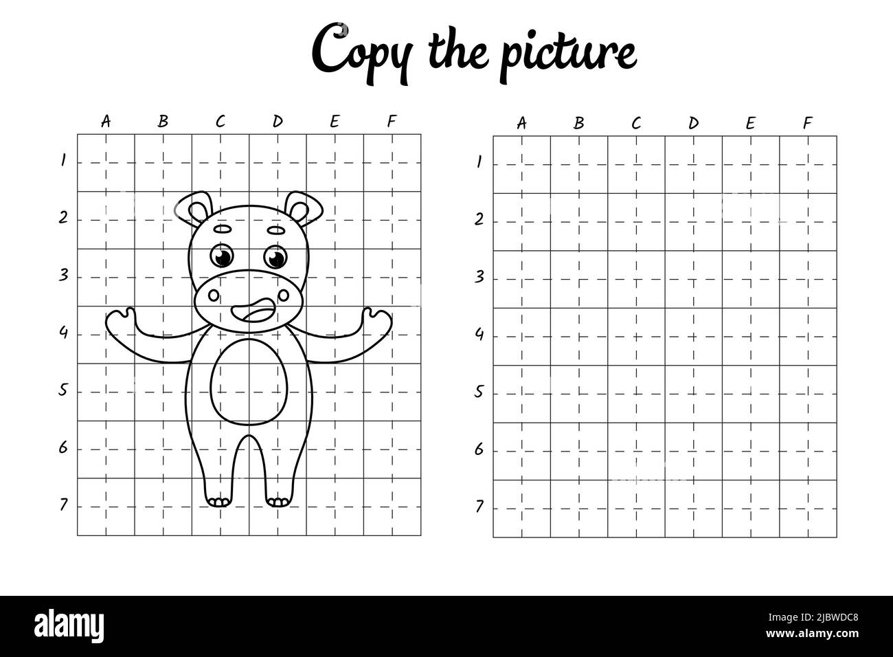 Copy the picture. Draw by grid. Coloring book pages for kids ...