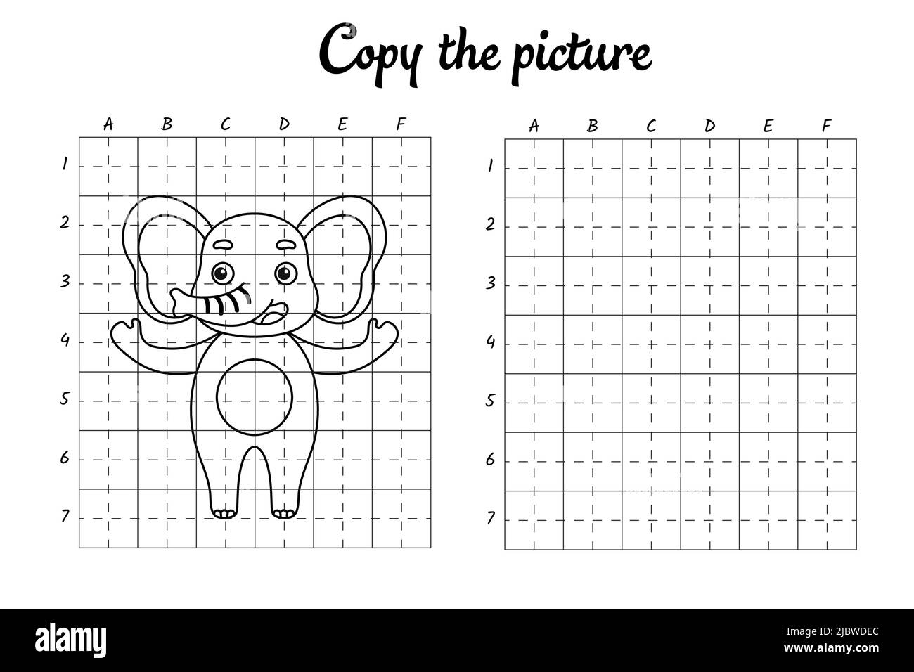 Copy the picture. Draw by grid. Coloring book pages for kids ...