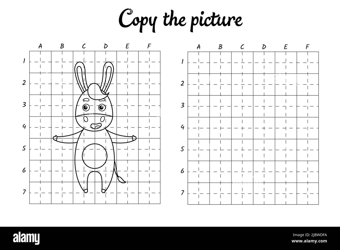 Copy the picture. Draw by grid. Coloring book pages for kids ...