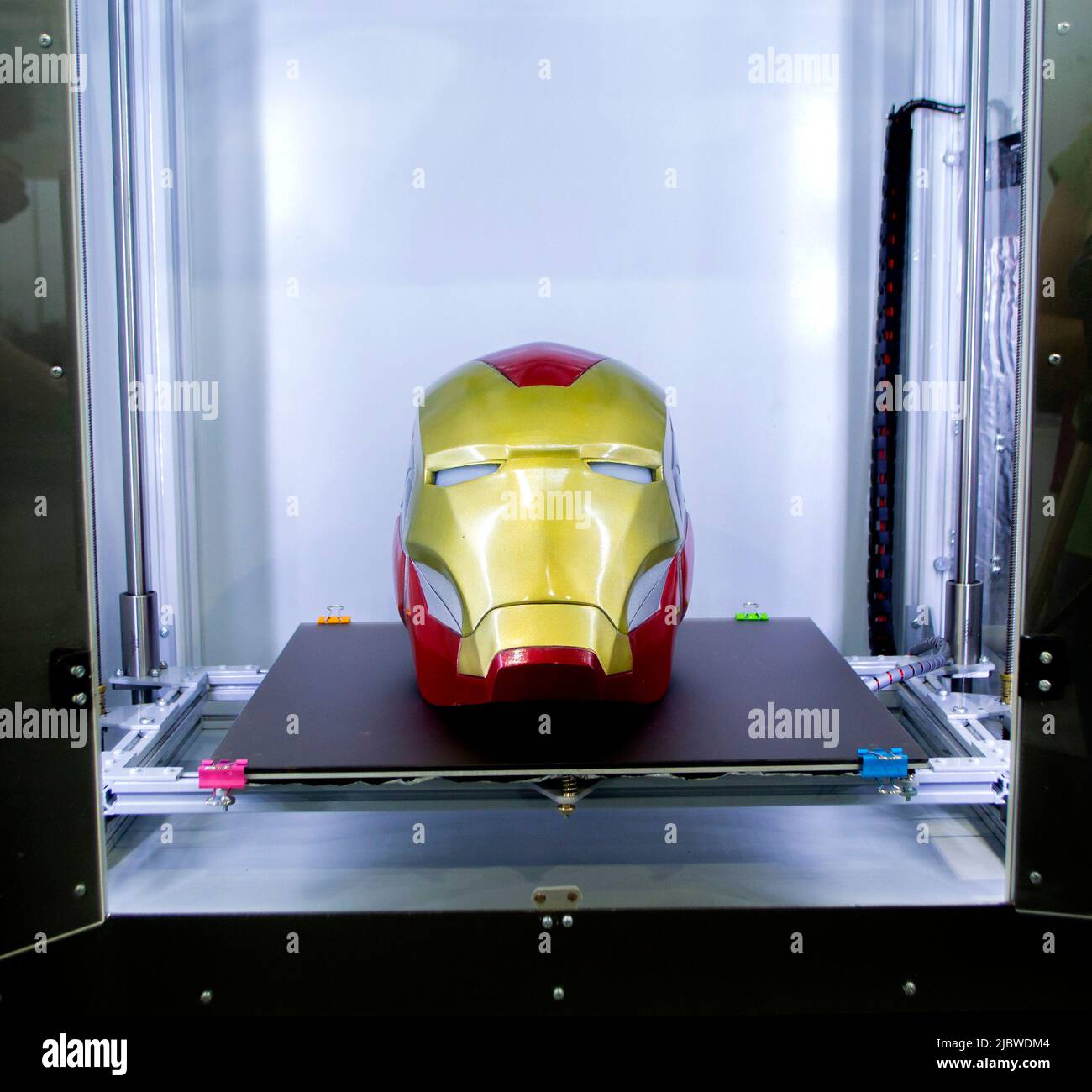 Art object printed on 3D printer inside 3D printer on desktop. New ...