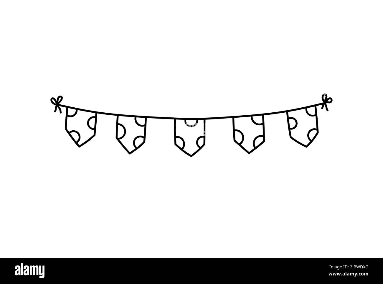 Cute festive bunting for a party isolated on white background. Vector ...