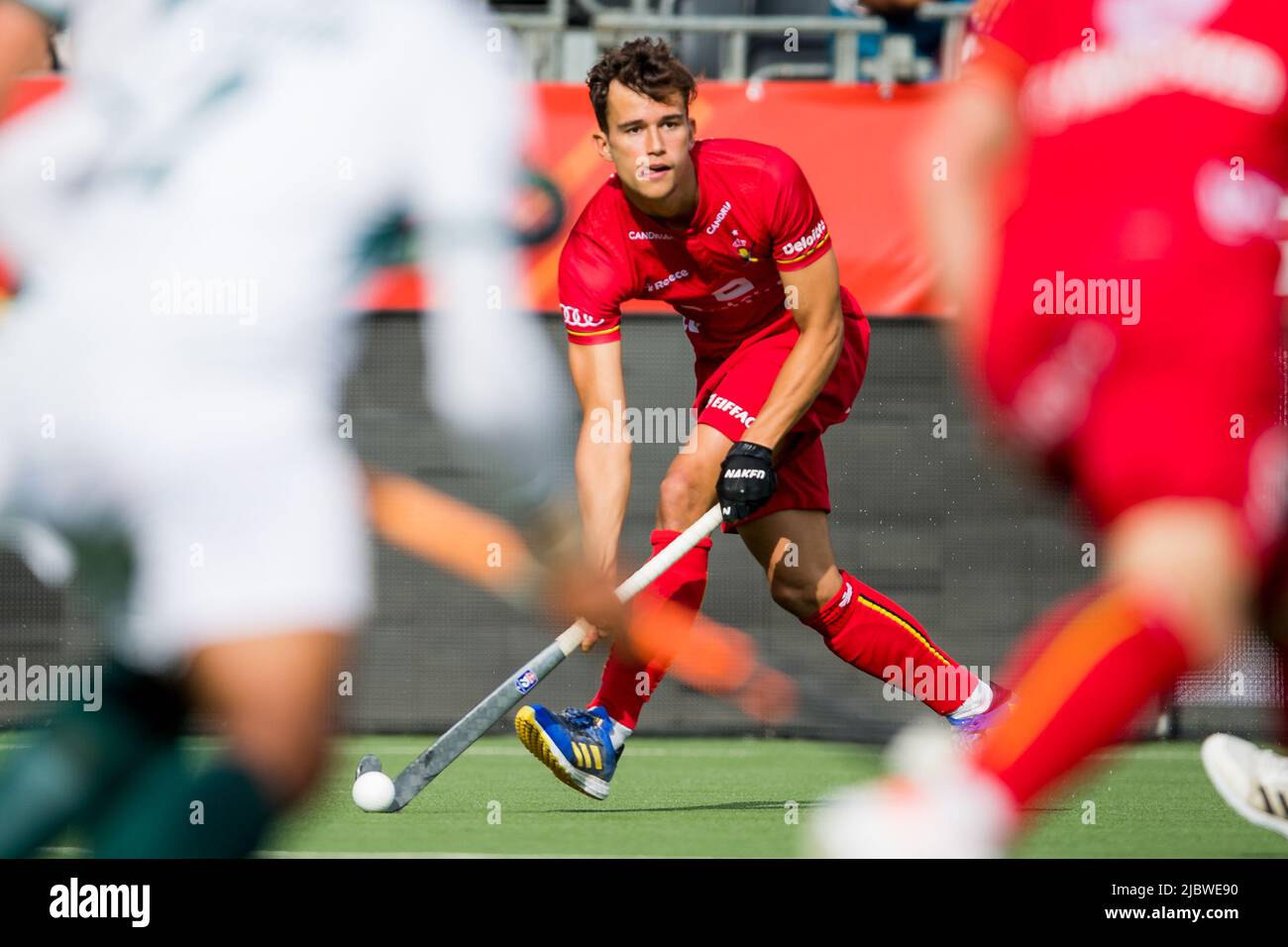 Belgium's Maxime Van Oost pictured in action during a hockey match ...