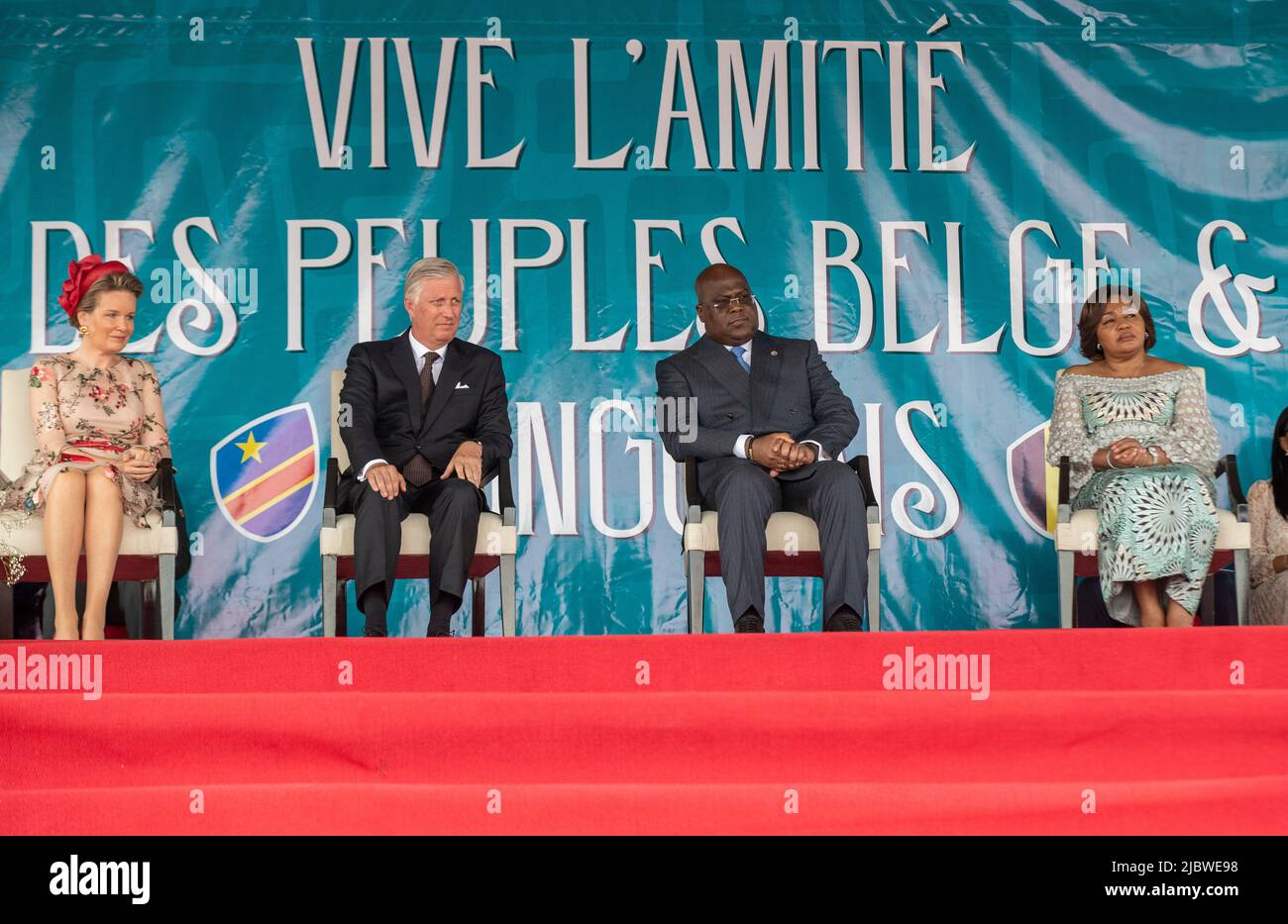 Congo, 08 June 2022. Queen Mathilde of Belgium, King Philippe - Filip ...