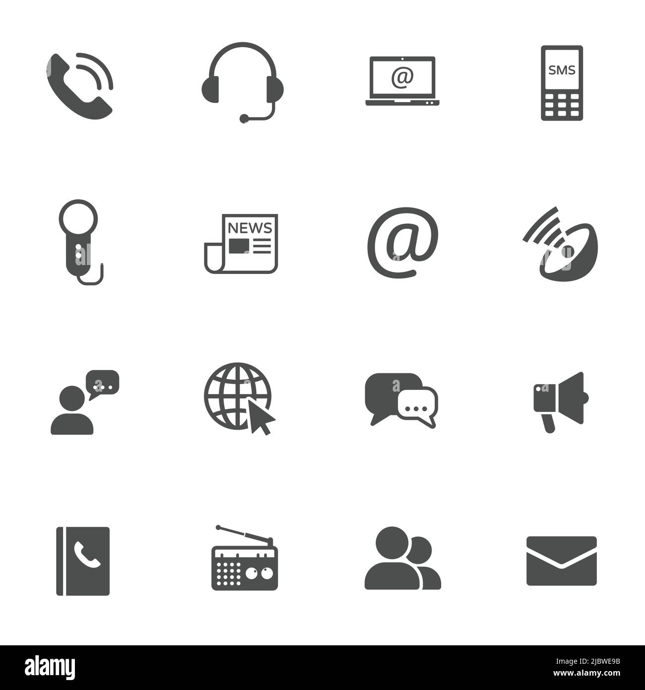 media communication vector icons set Stock Vector Image & Art - Alamy