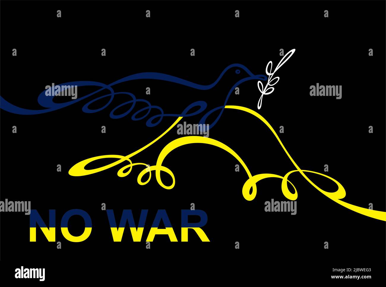 Flying bird as a symbol of peace. Support Ukraine. No war sign. Simple ...
