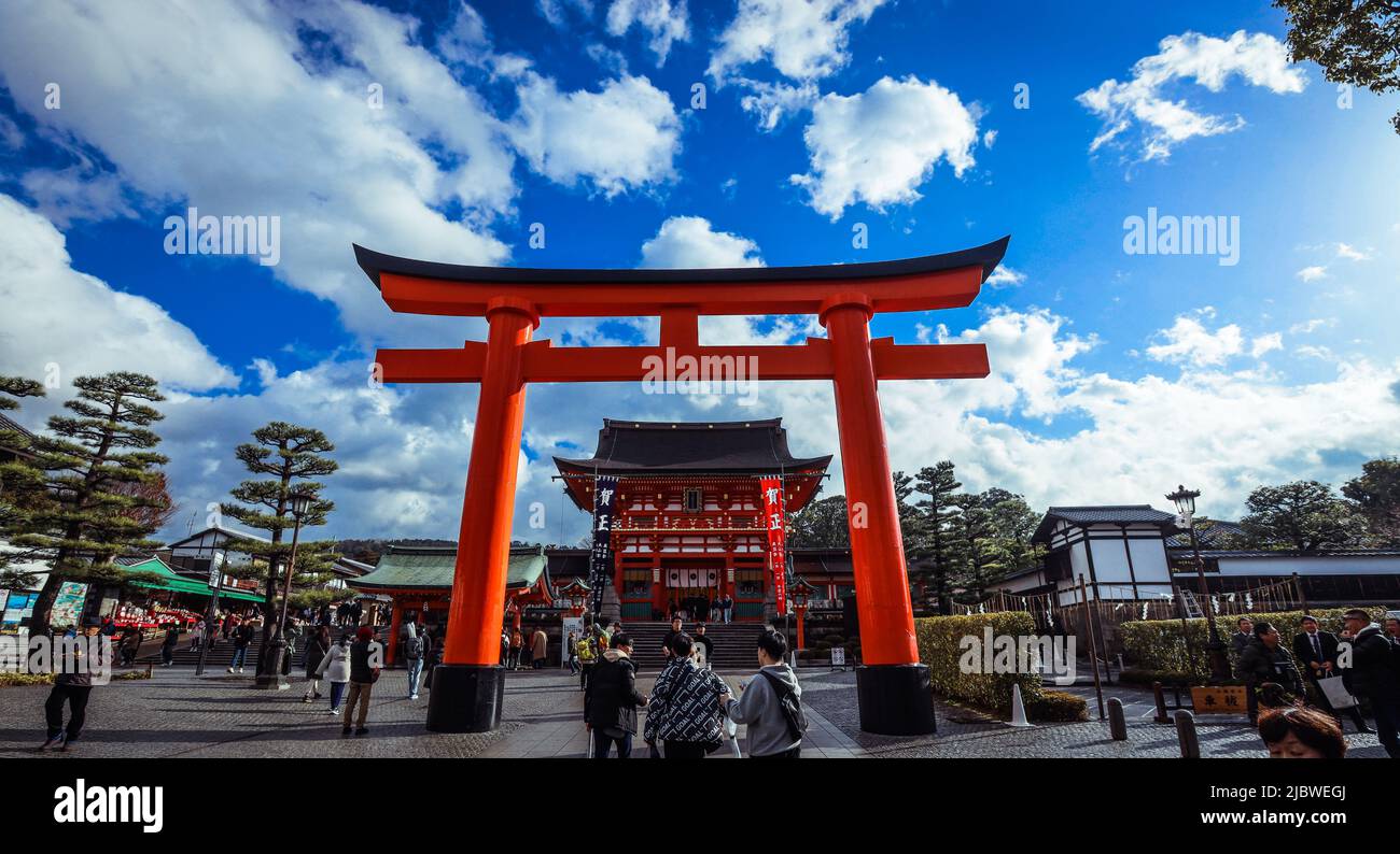 Way of Thousands of Torii Gates in Fushimi Inari Shrine Temple Stock ...