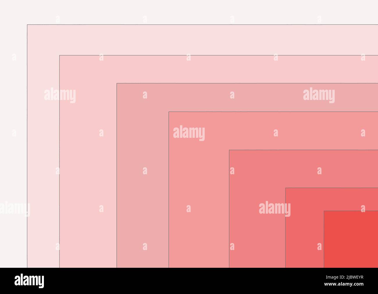 abstract illustration of eight overlapping boxes in shades of red and ...