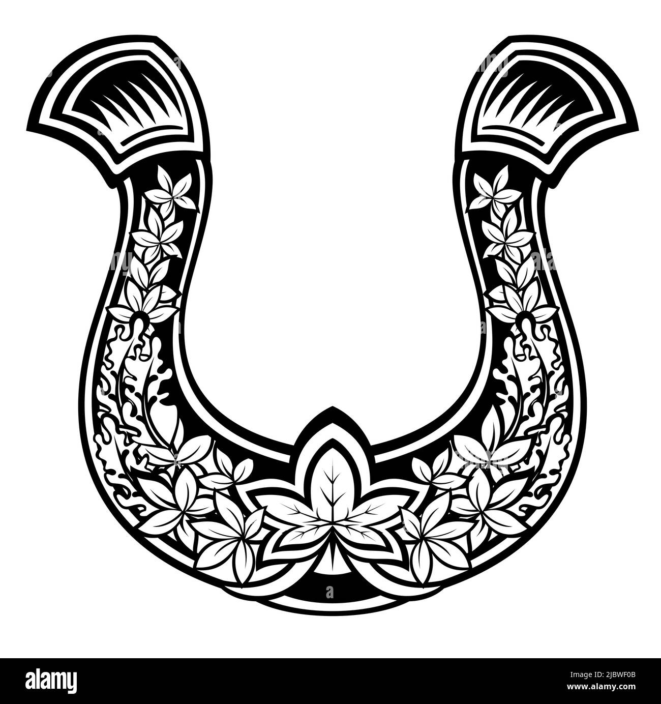 Hand drawn lucky horseshoe. Lucky symbol Stock Vector Image & Art - Alamy