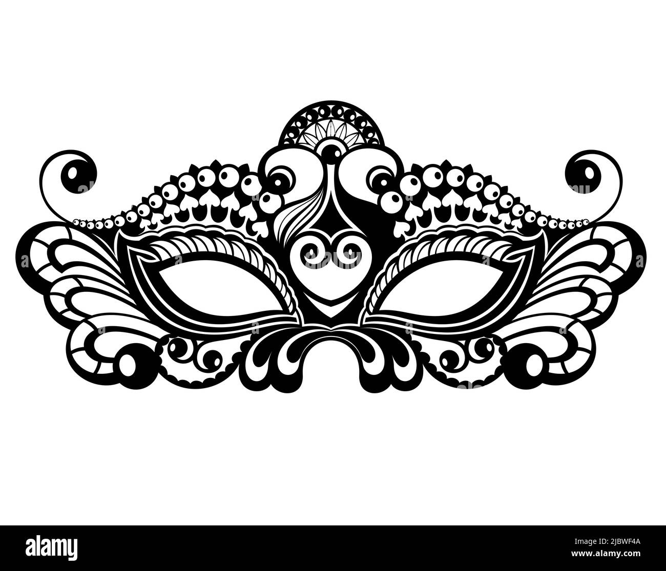 Mask silhouette. Venetian carnival facial masks, Mardi Gras Carnival ...