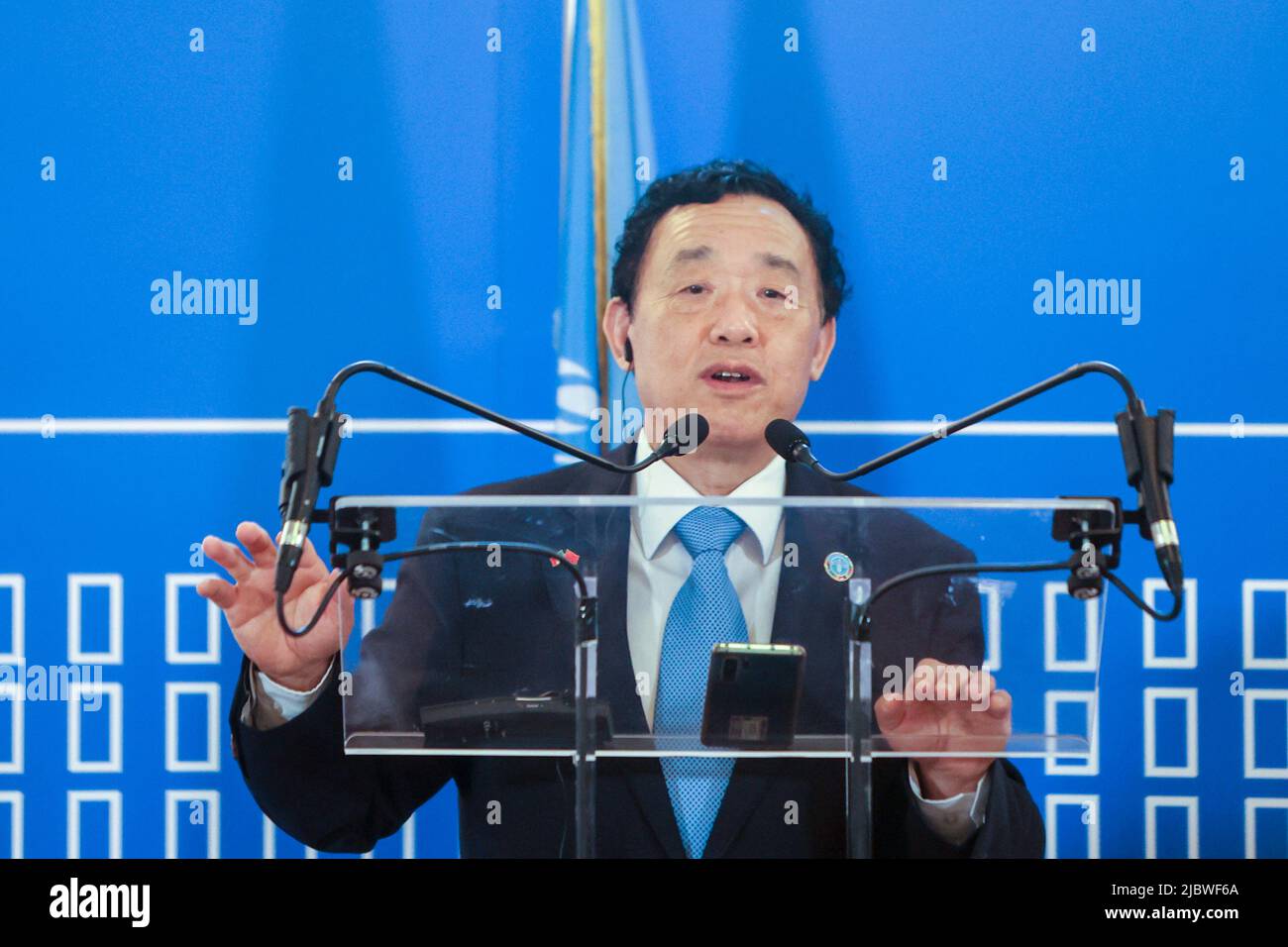 Rome, Italy. 8th June, 2022. Qu Dongyu, Director General of FAO, meets ...
