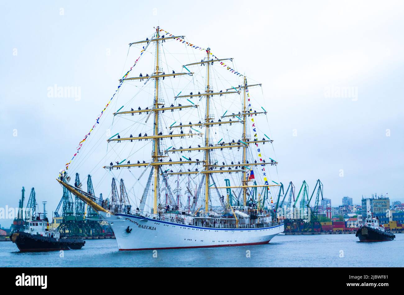 Parade of sails.Fascinating vessels fairy tale sea view.Bulgarian ...