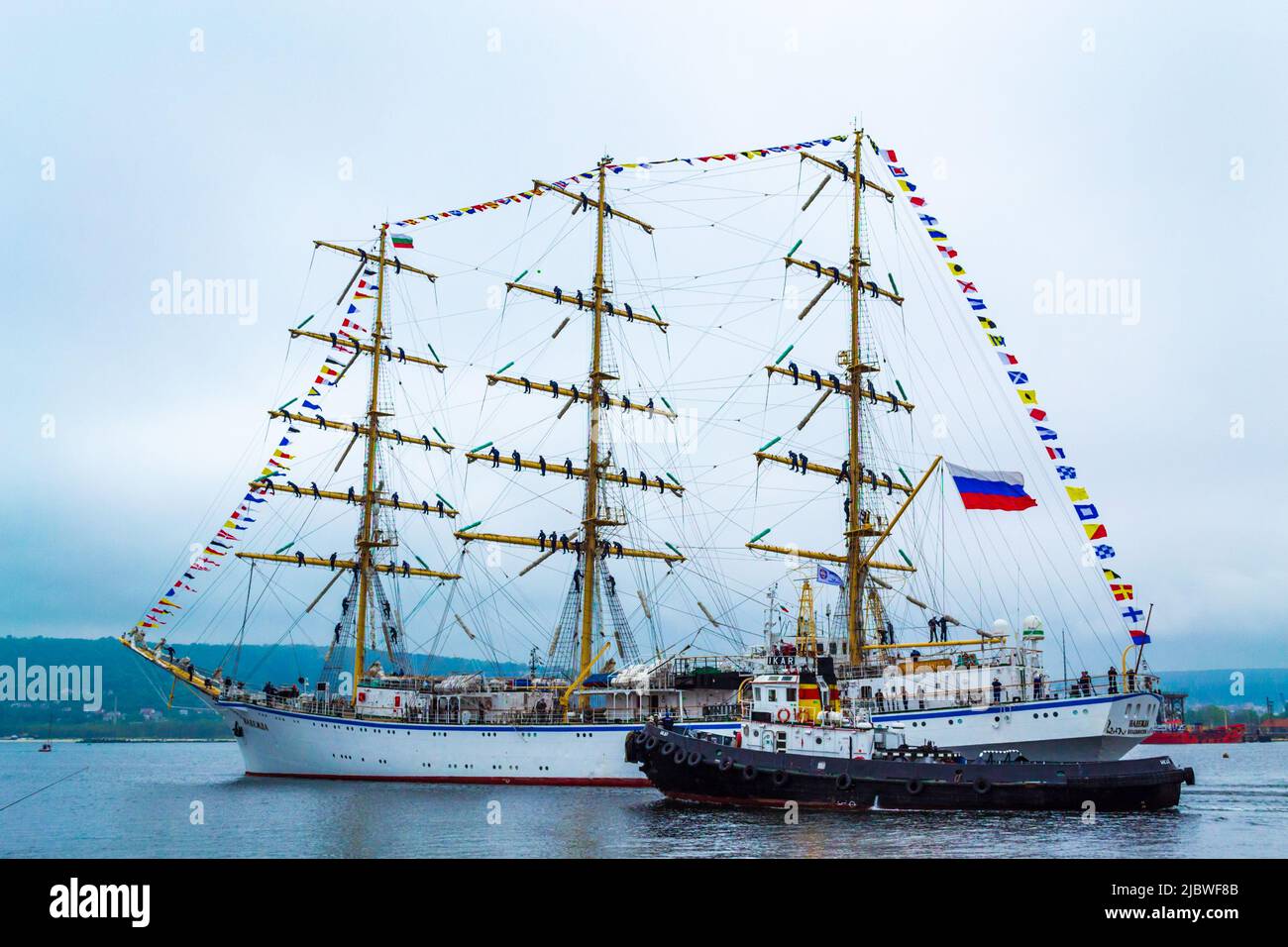 Parade of sails.Fascinating vessels fairy tale sea view.Bulgarian ...