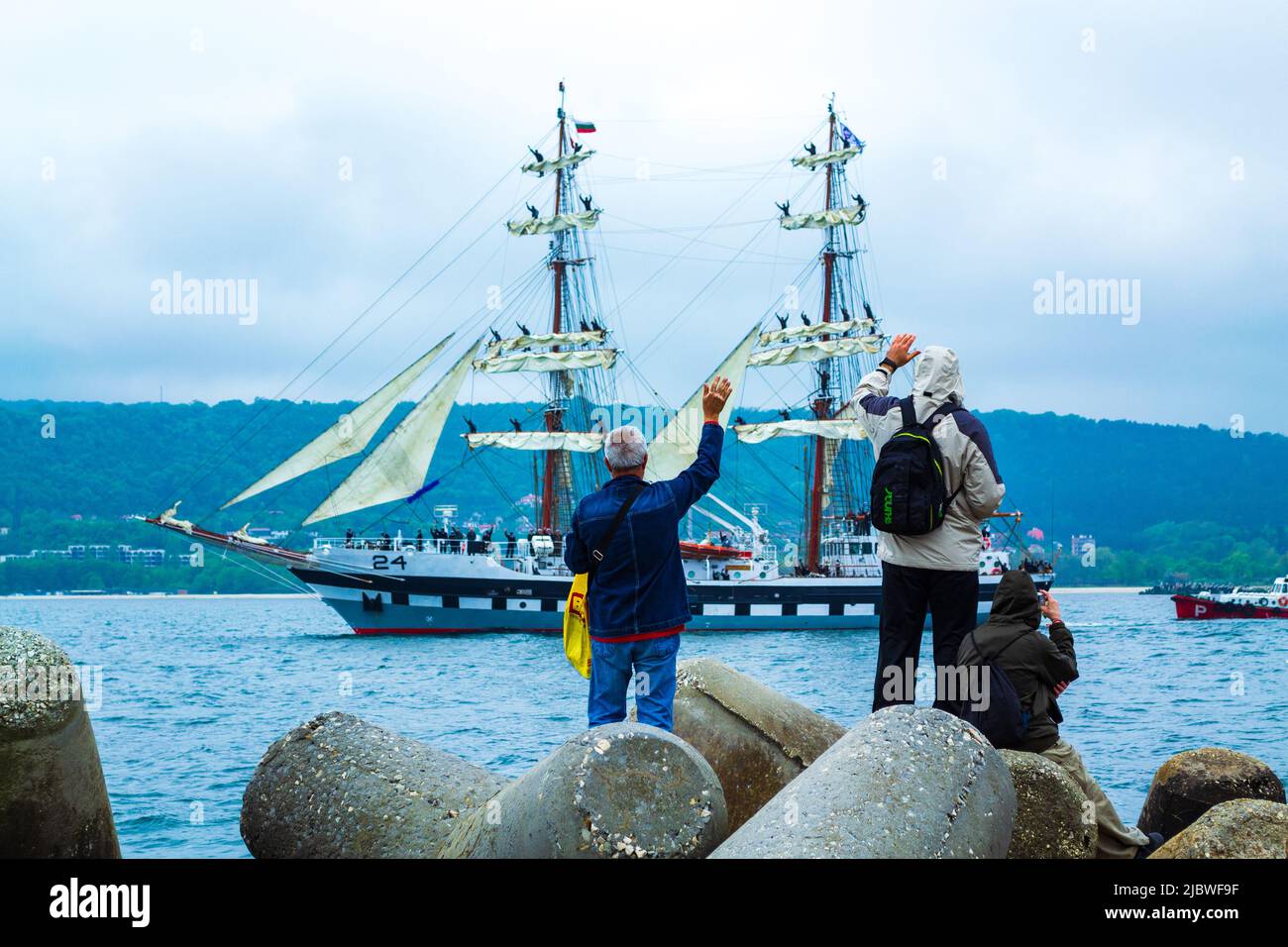 Parade of sails.Fascinating vessels fairy tale sea view.Bulgarian ...
