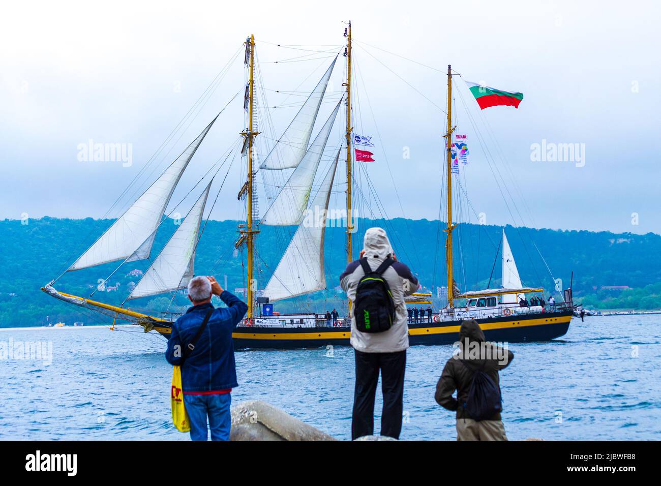 Parade of sails.Fascinating vessels fairy tale sea view.Bulgarian ...