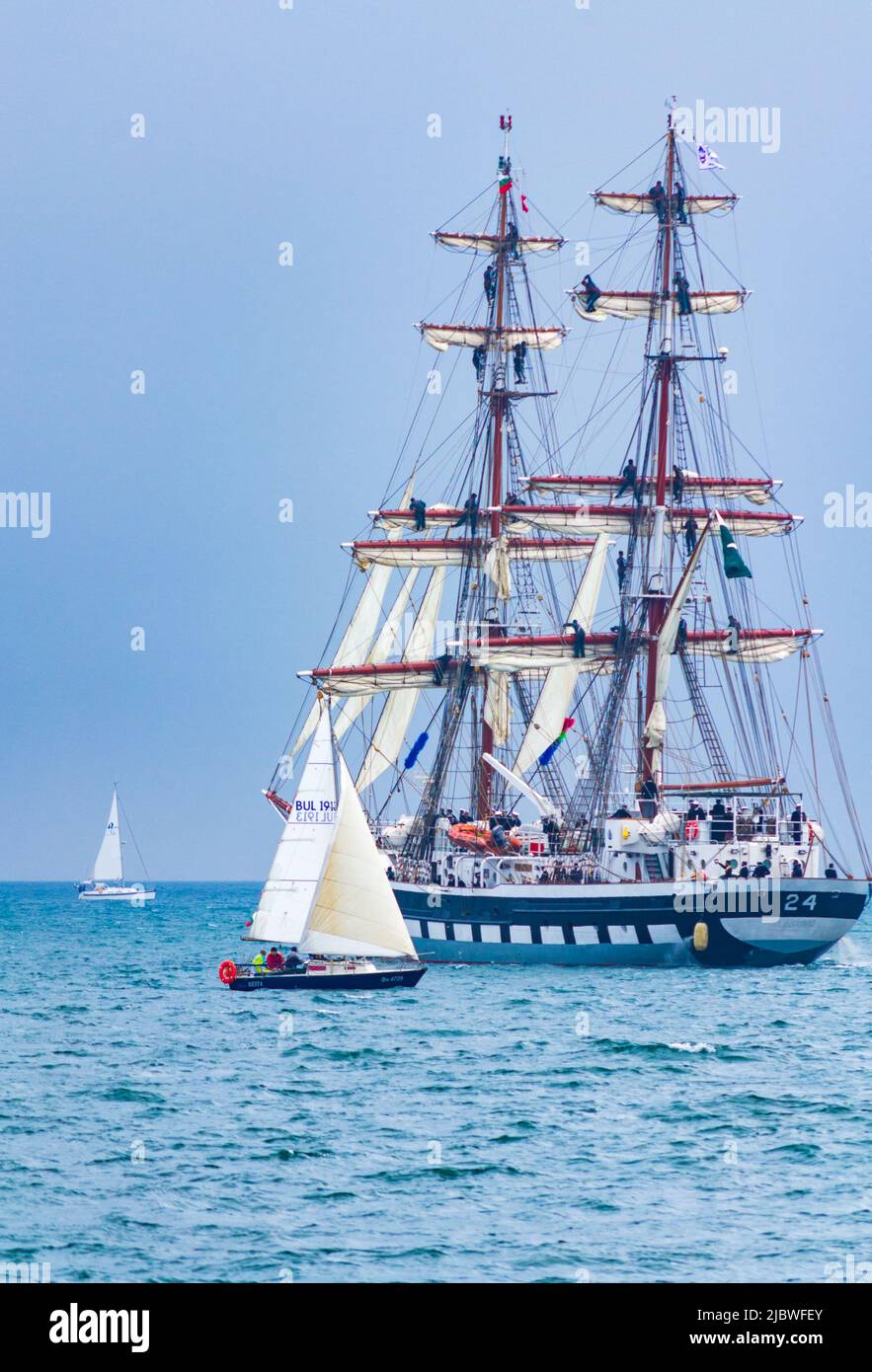 Parade of sails.Fascinating vessels fairy tale sea view.Bulgarian ...