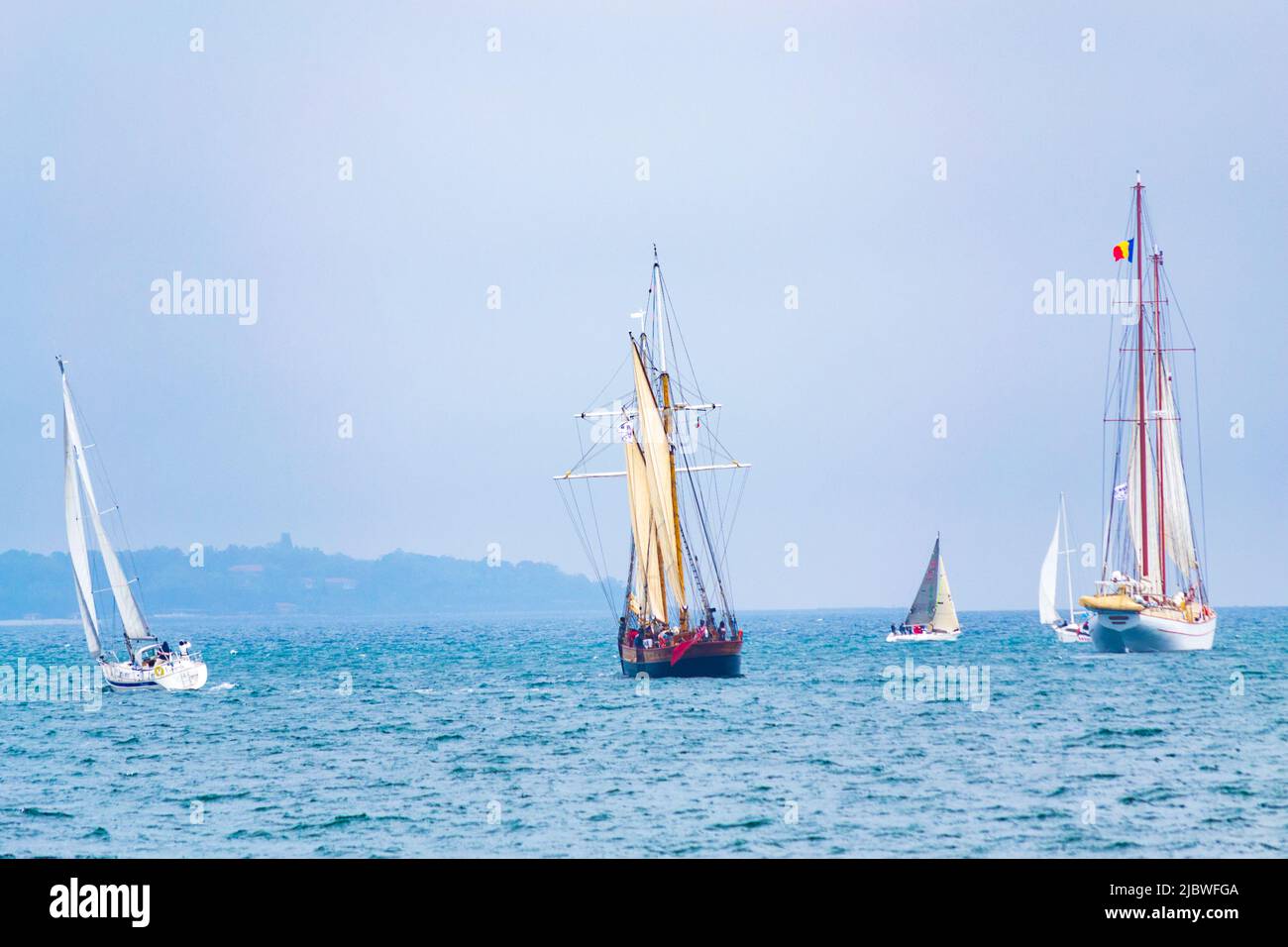 Parade of sails.Fascinating vessels fairy tale sea view.Bulgarian ...