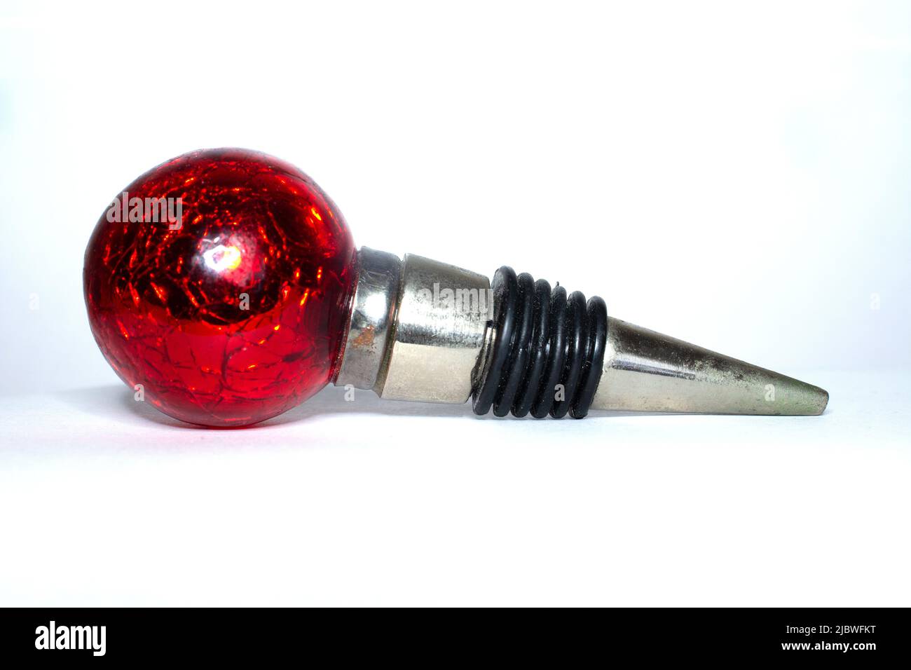 red wine bottle stopper on white background Stock Photo - Alamy
