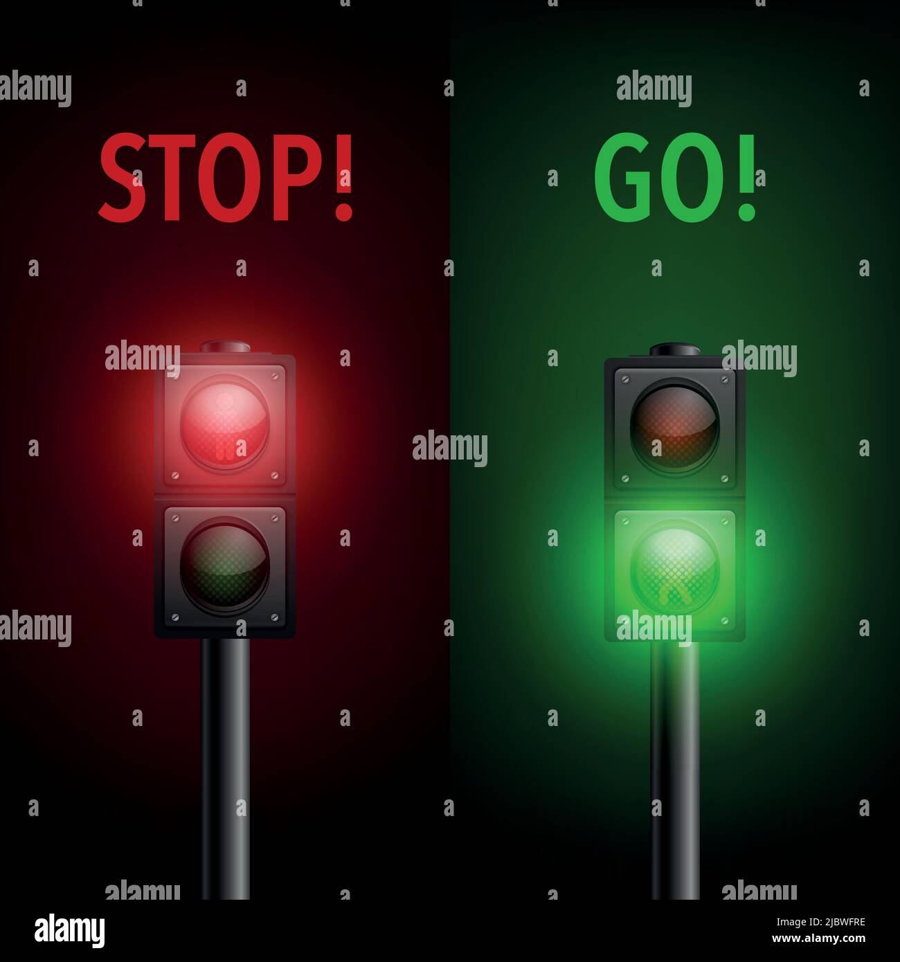 Vector 3d Realistic Detailed Road Traffic Lights Icon Set Isolated. Safety Rules Concept, Design ...