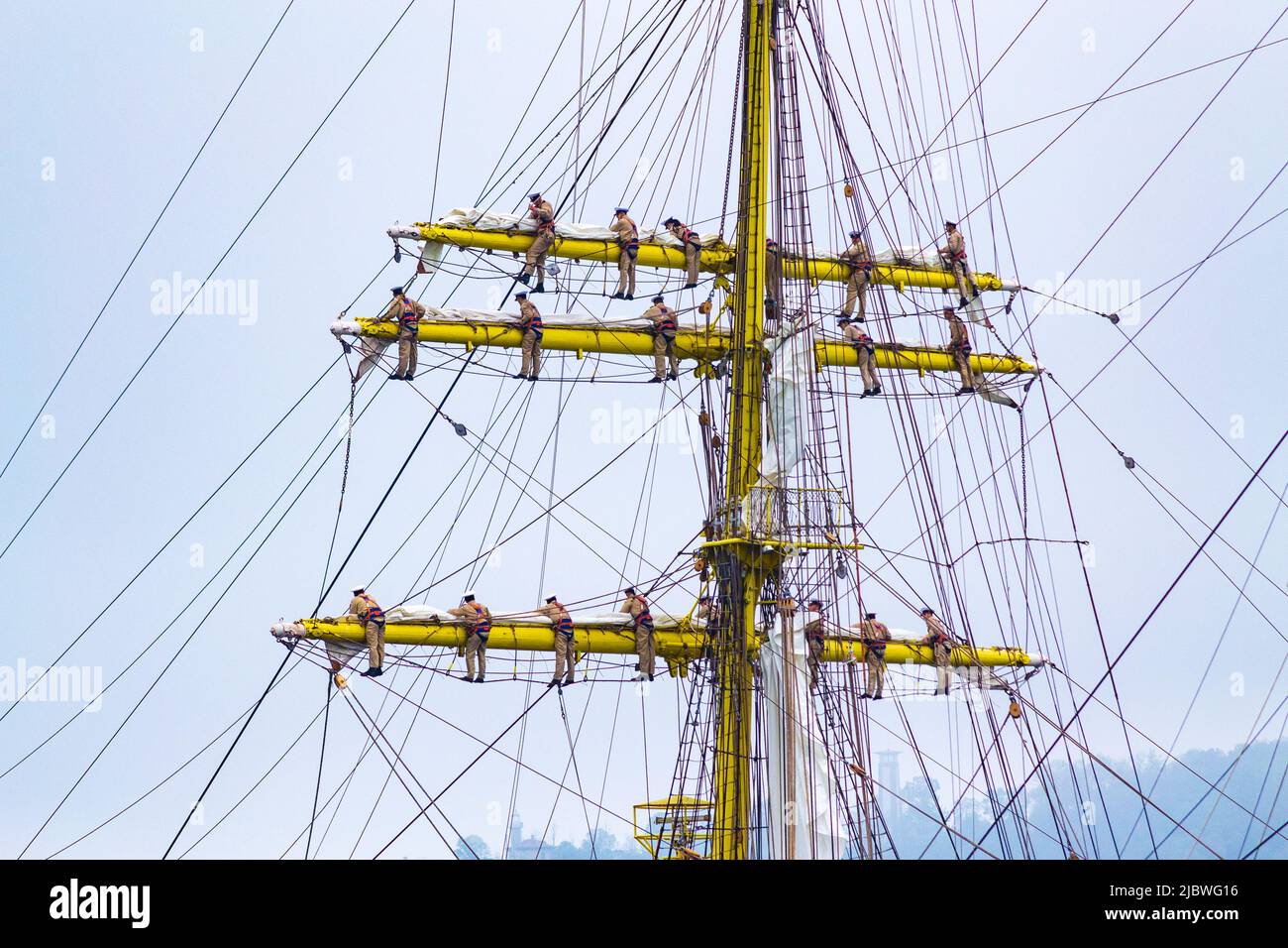 Parade of sails.Fascinating vessels fairy tale sea view.Bulgarian ...