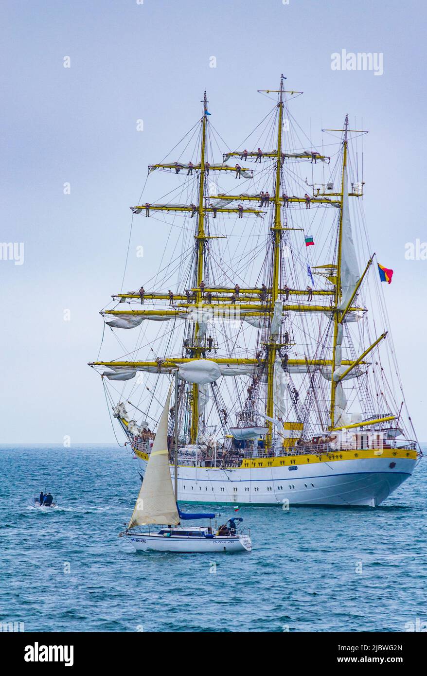 Parade of sails.Fascinating vessels fairy tale sea view.Bulgarian ...