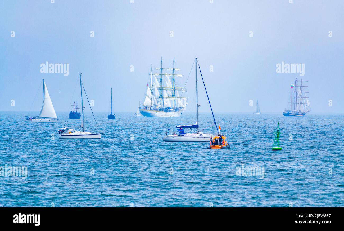 Parade of sails.Fascinating vessels fairy tale sea view.Bulgarian ...