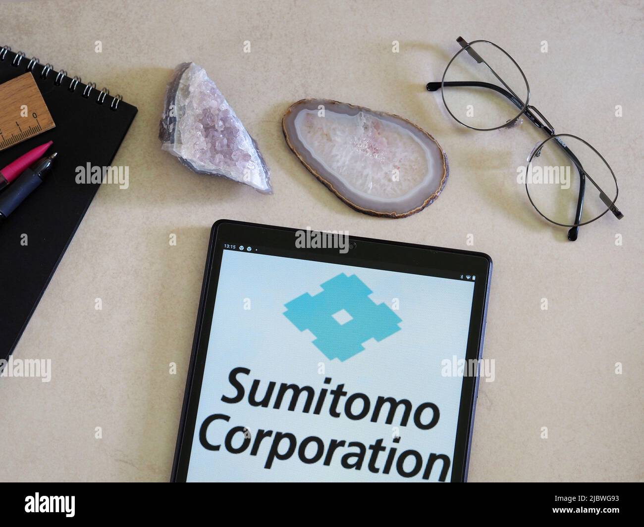 In this photo illustration, Sumimoto Corporation logo seen displayed on ...