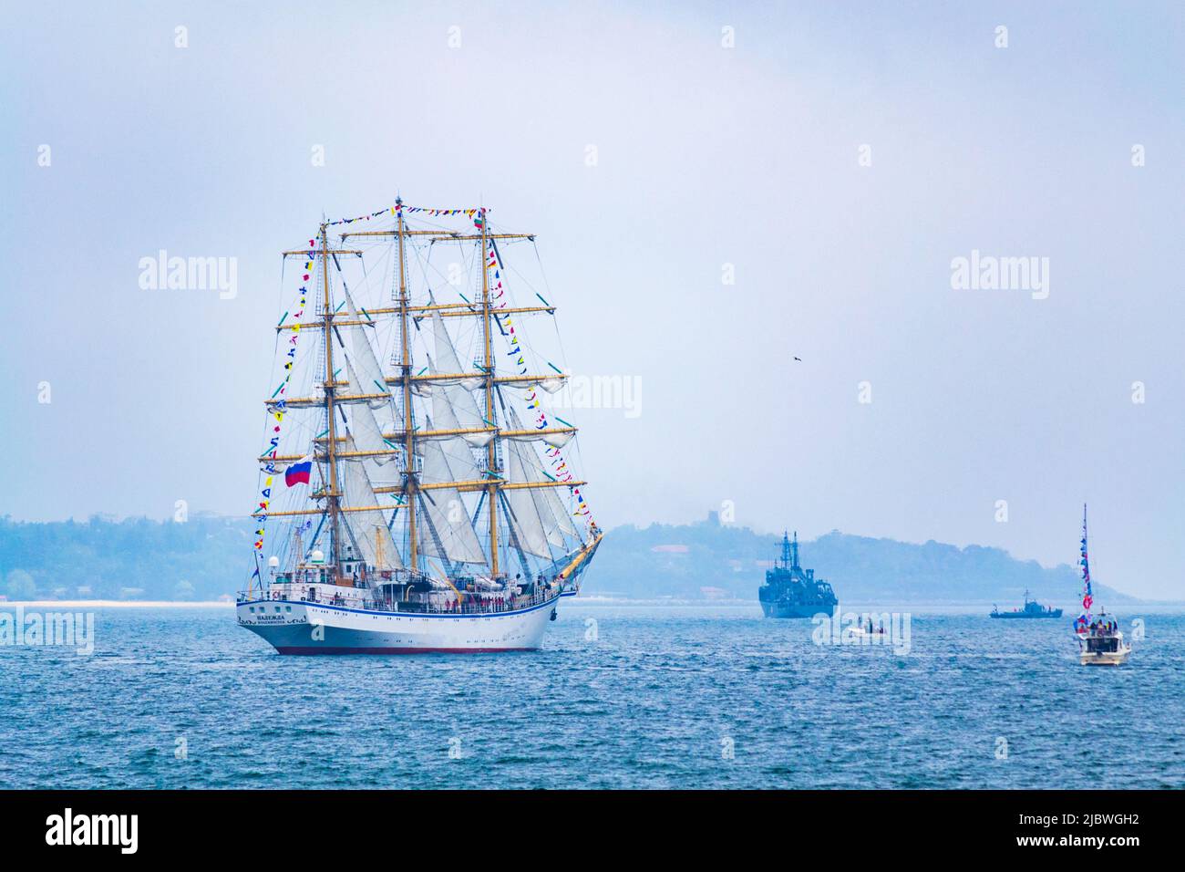 Parade of sails.Fascinating vessels fairy tale sea view.Bulgarian ...