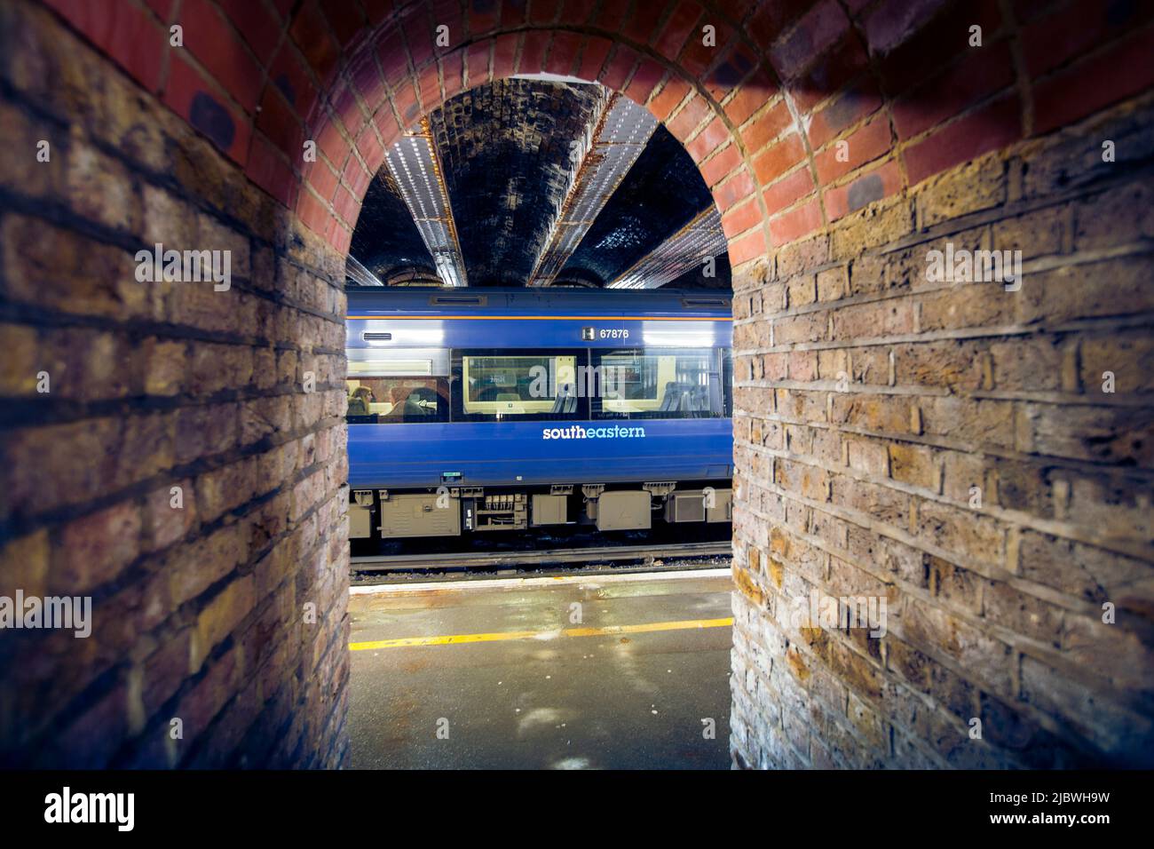 Passengers and trains at the platforms at Chatham railway station ...