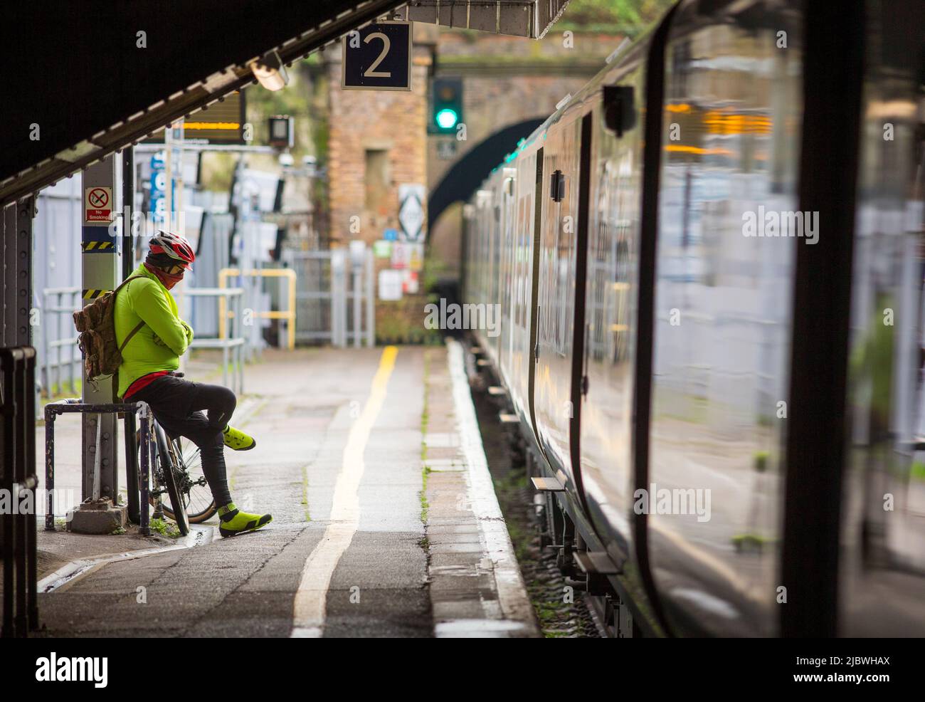 Passengers and trains at the platforms at Chatham railway station ...