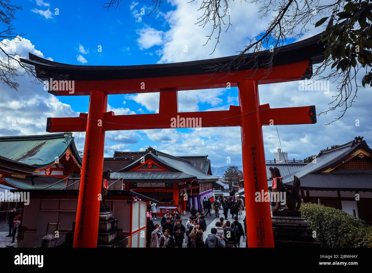 Way of Thousands of Torii Gates in Fushimi Inari Shrine Temple Stock ...