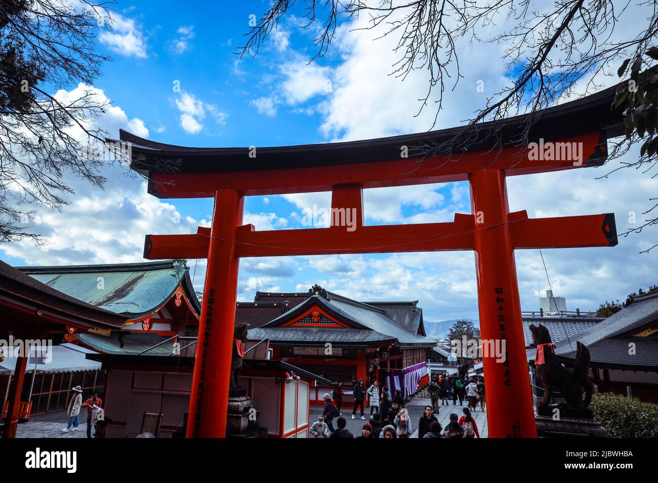 Way of Thousands of Torii Gates in Fushimi Inari Shrine Temple Stock ...
