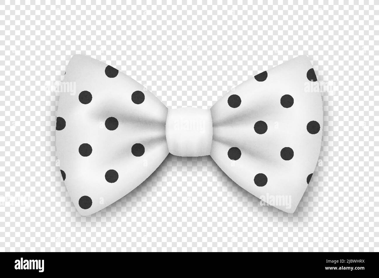 Vector 3d Realistic White Polka Dot Textured Bow Tie Icon Closeup ...