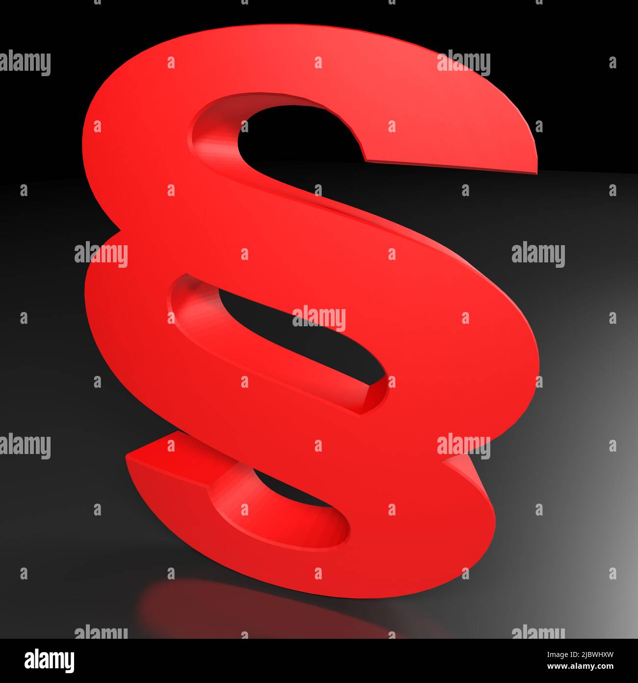 Red paragraph symbol on black background - 3D rendering illustration ...