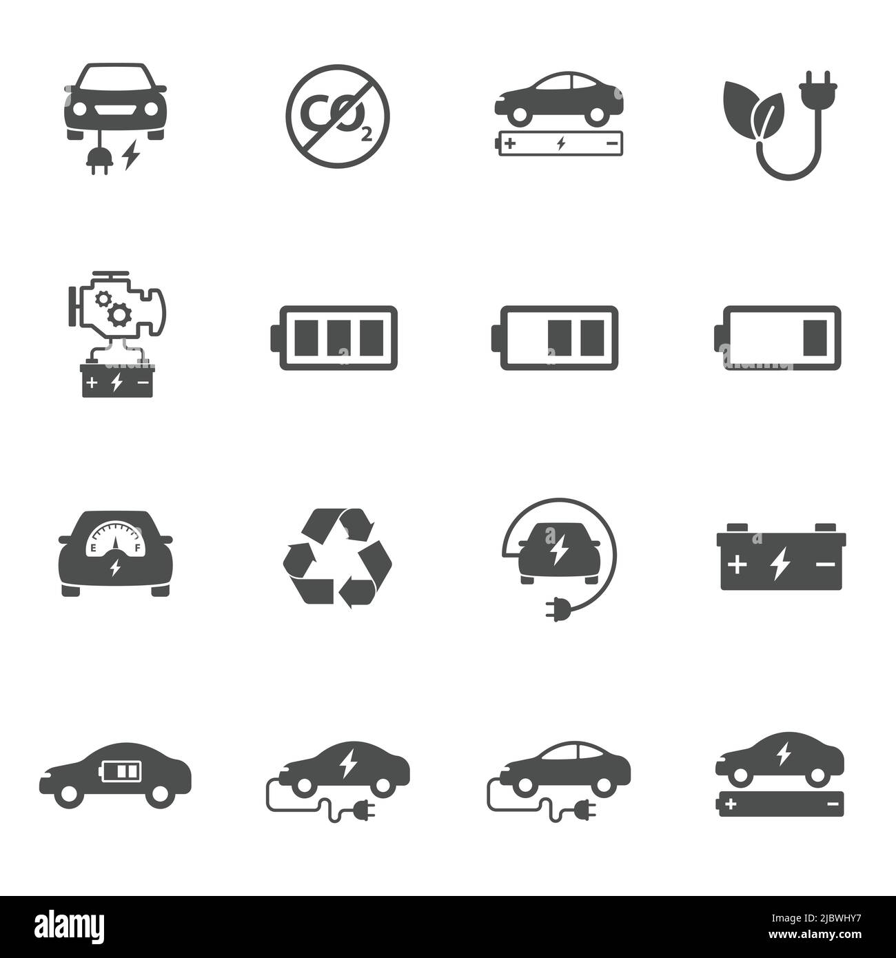 electric eco car vector icons set Stock Vector Image & Art - Alamy