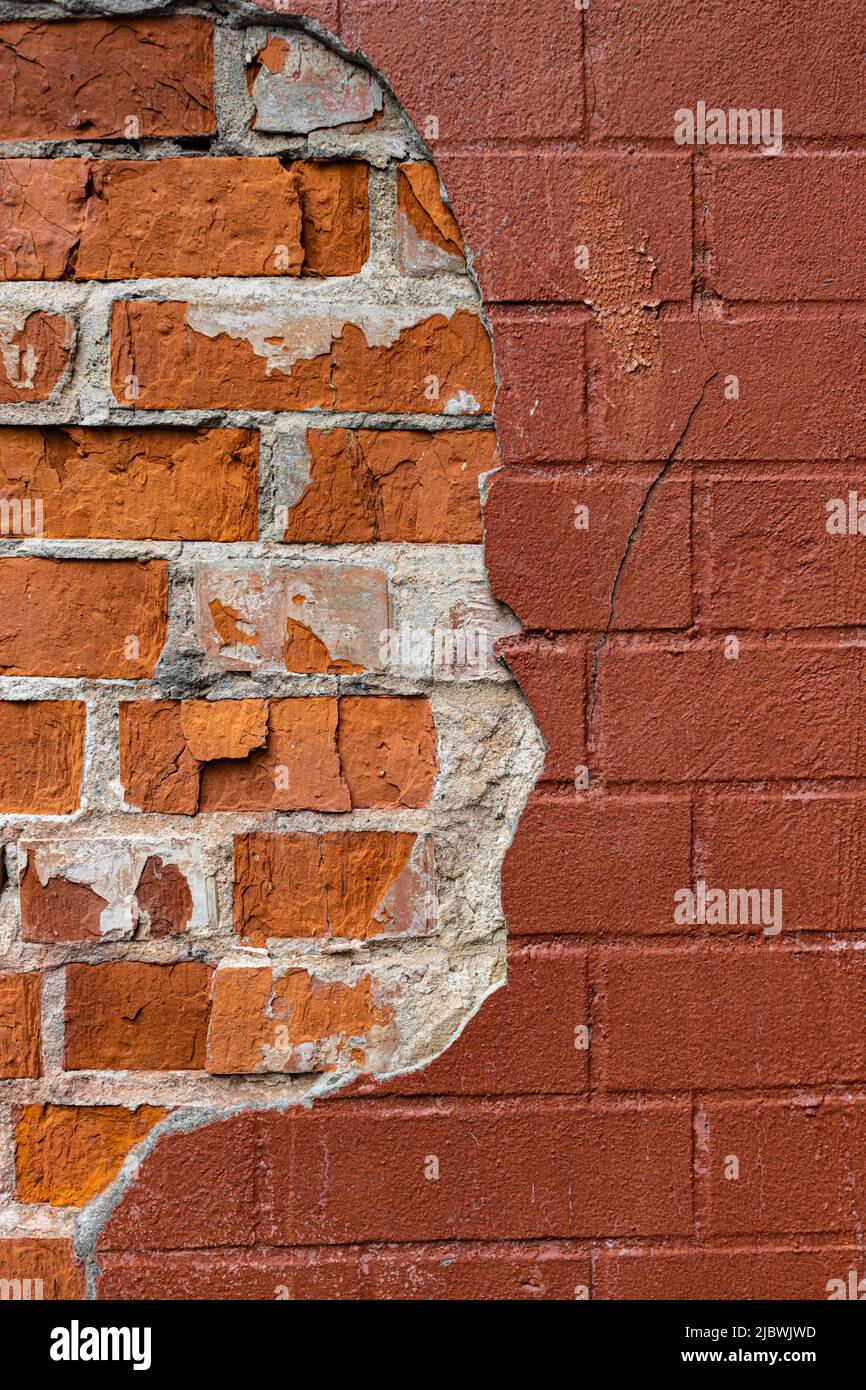 fragment of a brick wall with broken plaster. High quality photo Stock ...