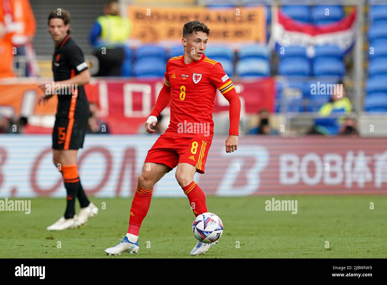 CARDIFF, WALES - JUNE 8: Harry Wilson of Wales during the UEFA Nations ...
