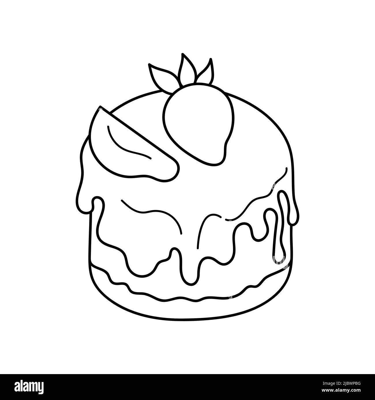 Pretty doodle cake. Design sketch element for menu cafe, bistro ...