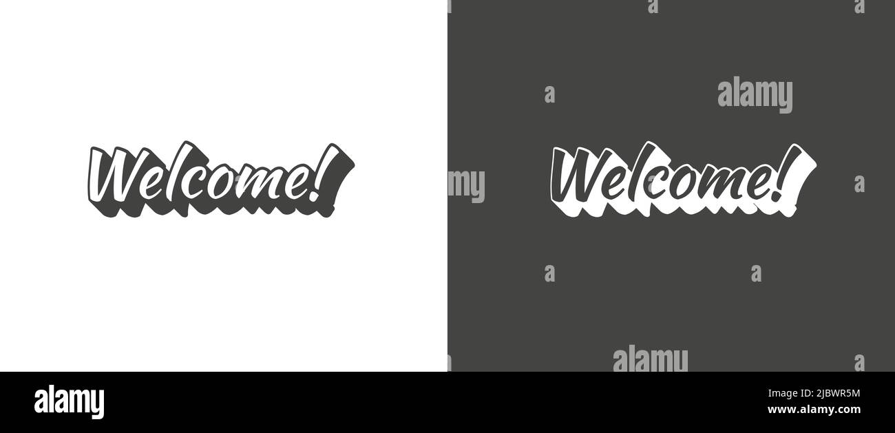Welcome Sign. Modern Lettering Print Design Isolated. Mat. Banner. Icon ...