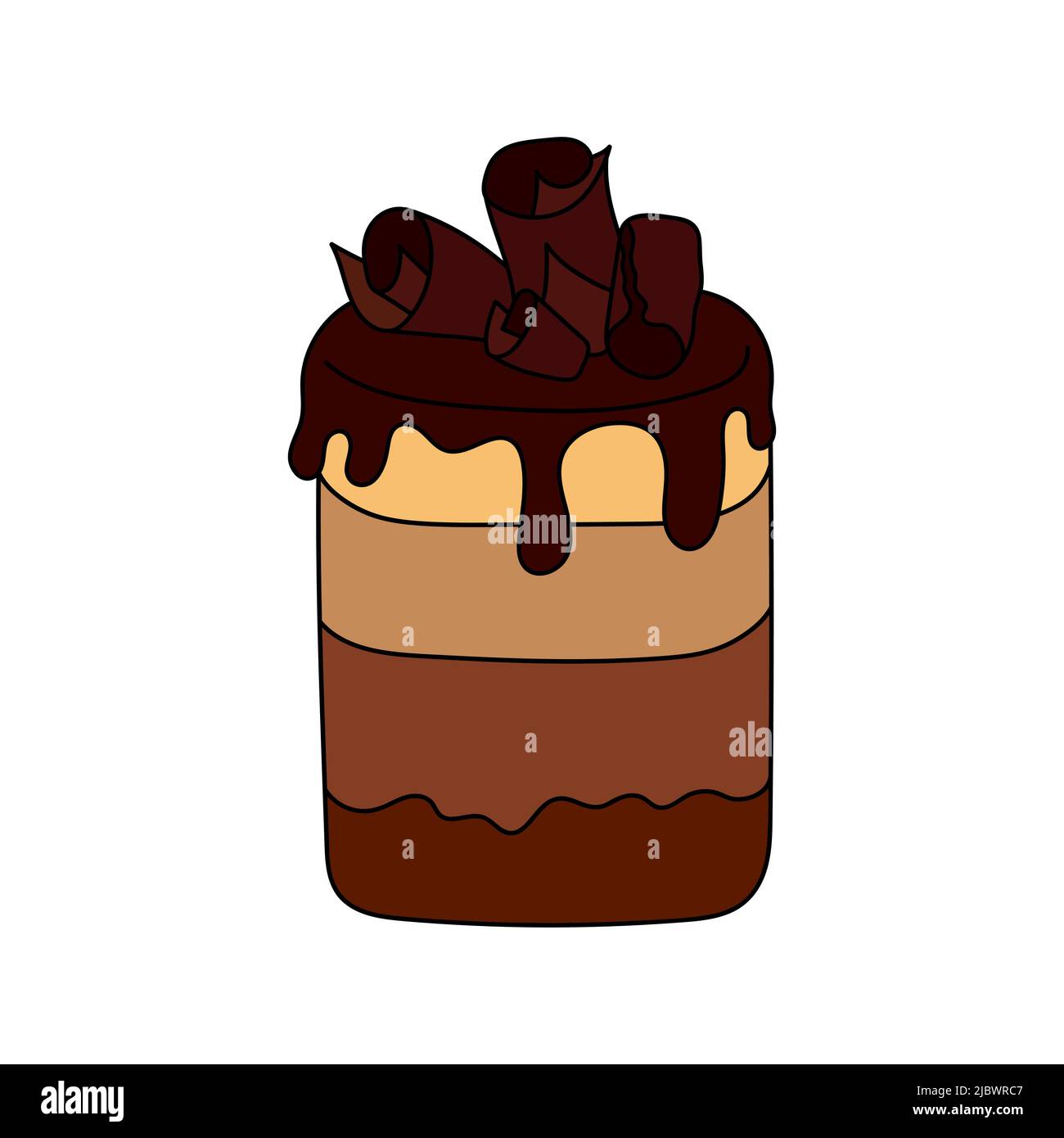 Pretty doodle cake. Design sketch element for menu cafe, bistro ...