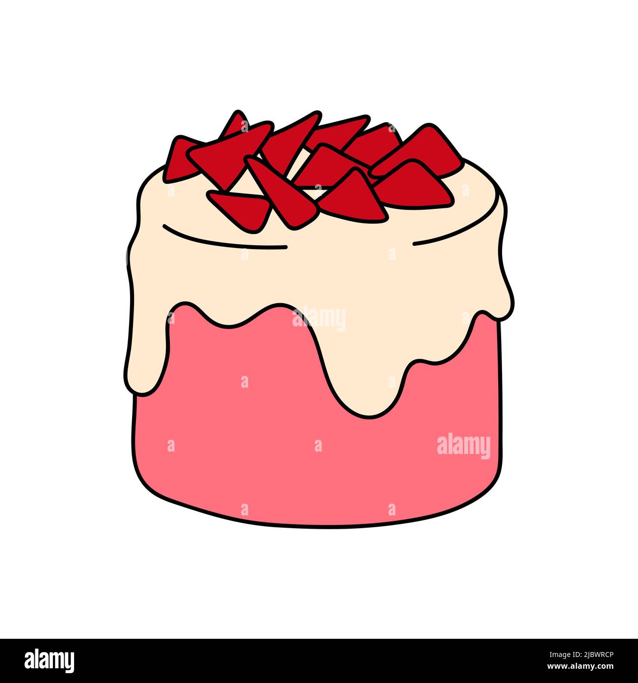 Pretty doodle cake. Design sketch element for menu cafe, bistro ...