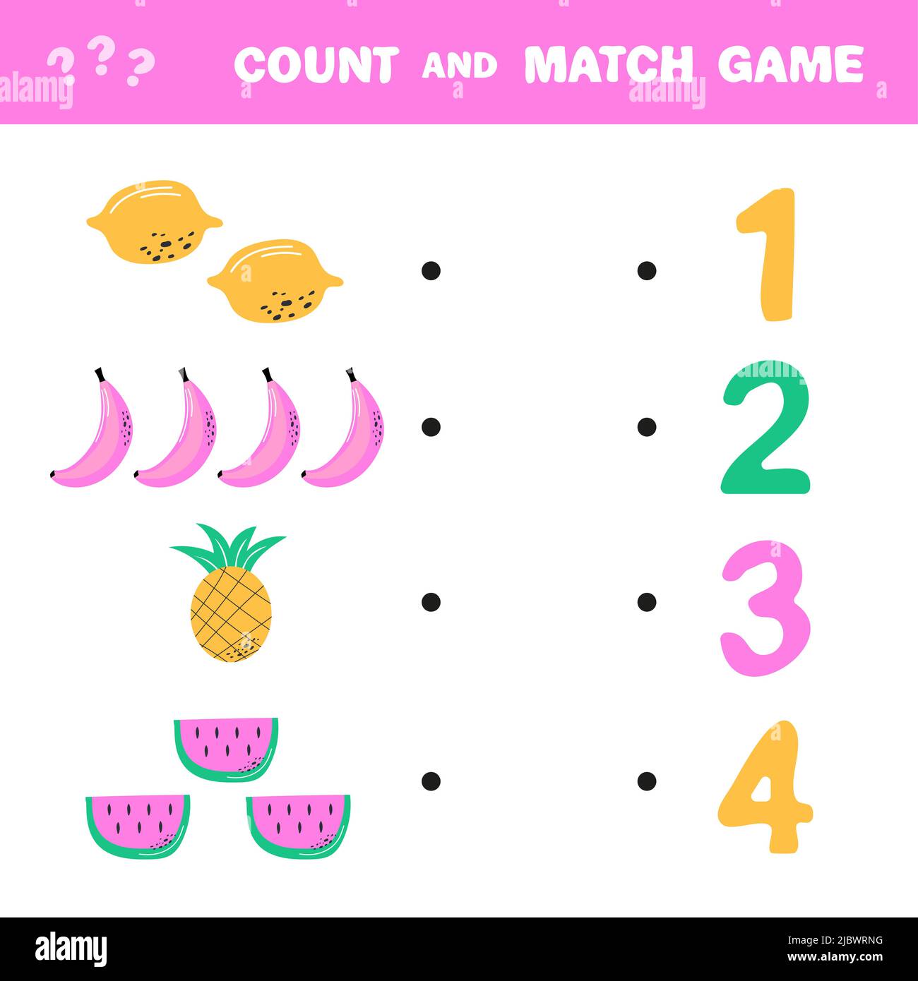 Counting game for preschool children. How many - count and match ...