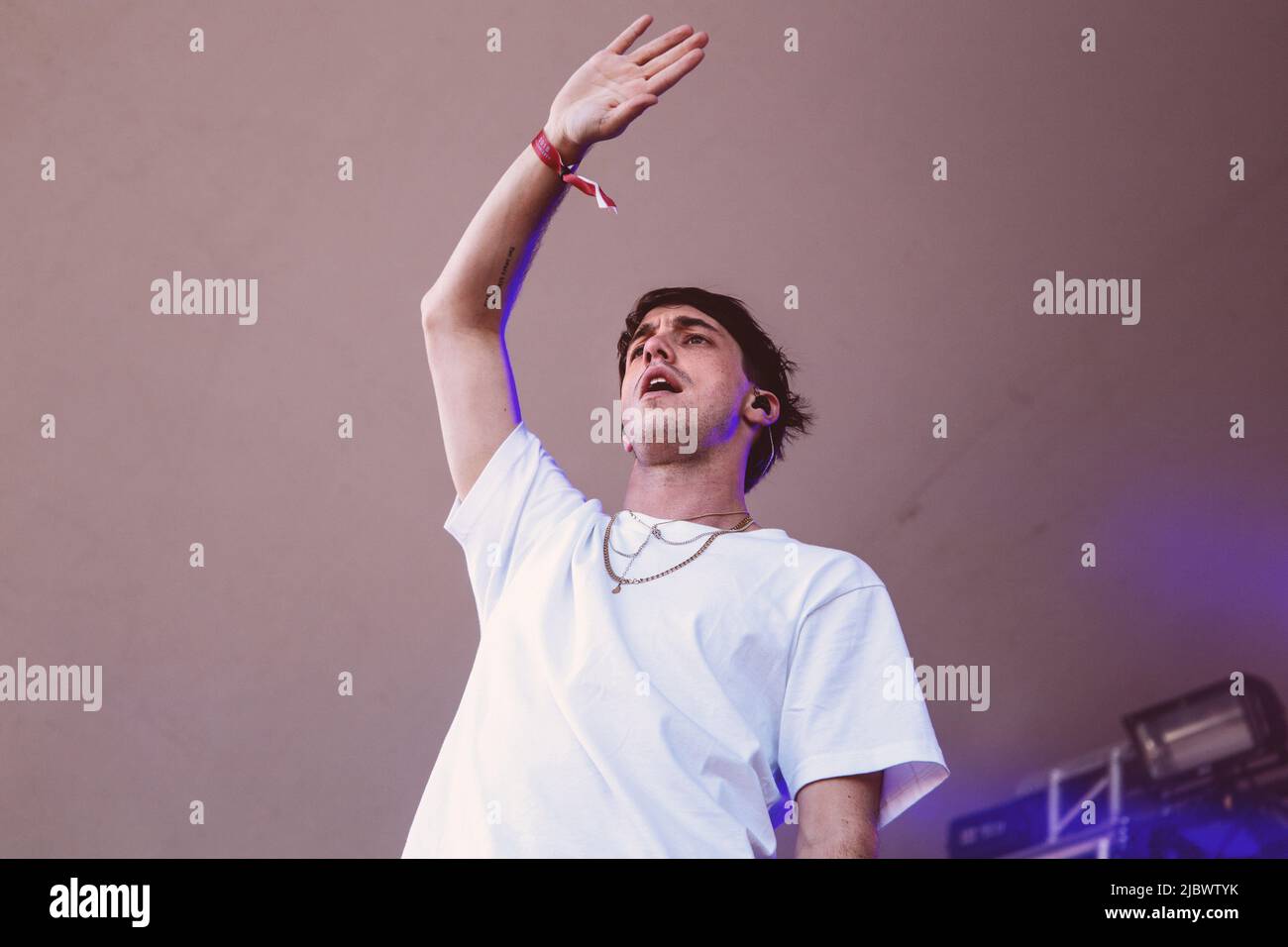 Matt Champion performs on stage at Haven festival with Brockhampton in ...
