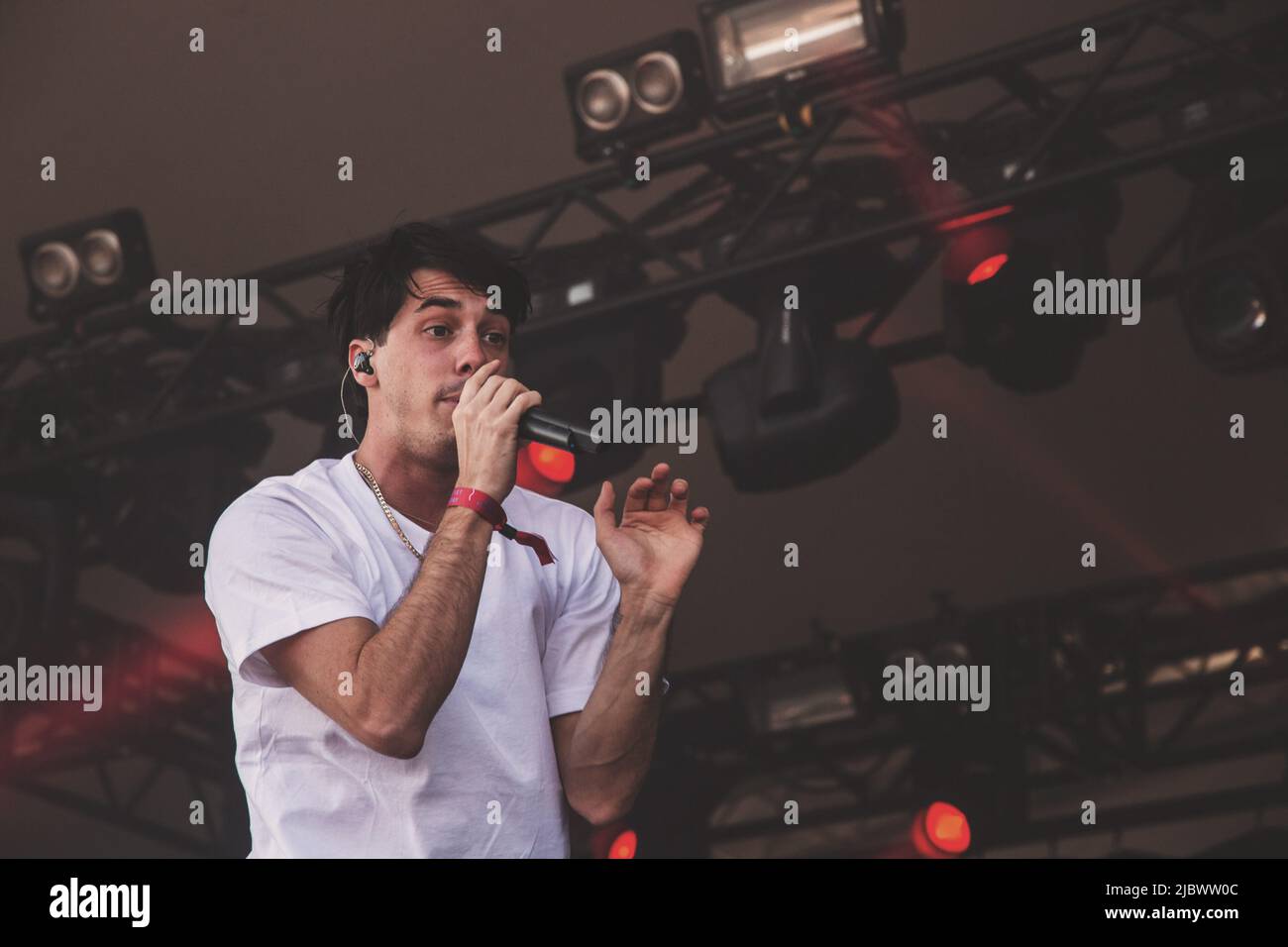 Matt Champion performs on stage at Haven festival with Brockhampton in ...