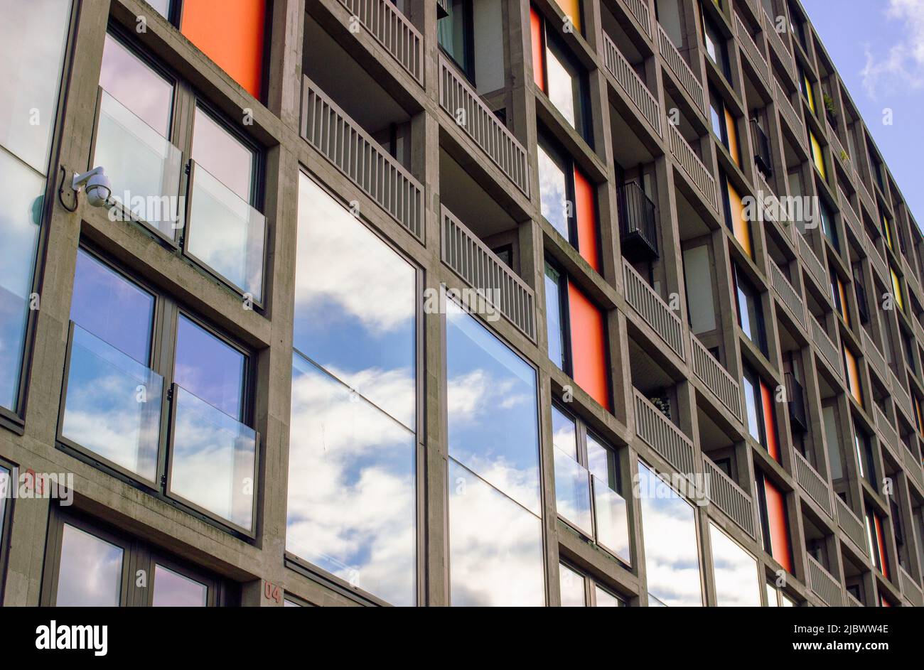 A section of Park Hill Estate, Sheffield, UK, an example of Brutalist ...