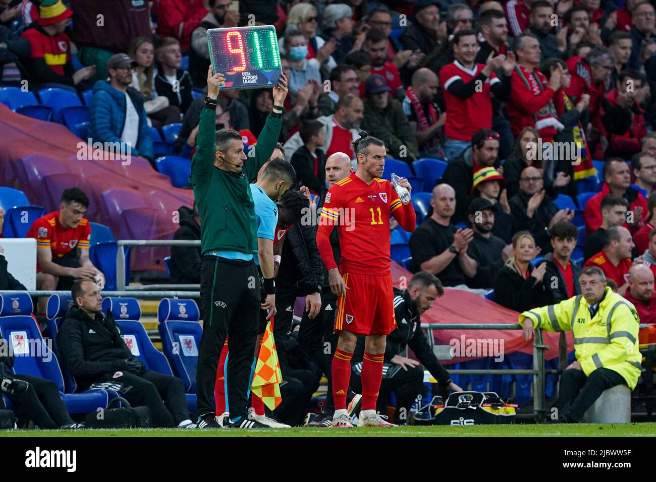 CARDIFF, WALES - JUNE 8: Gareth Bale of Wales during the UEFA Nations ...