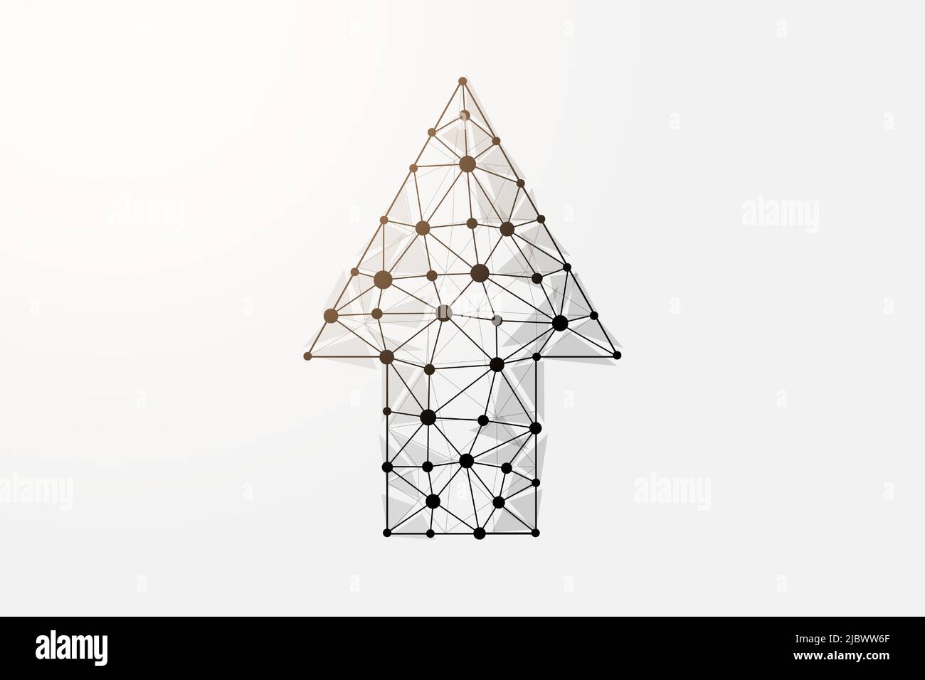 Up arrow 3d low poly symbol with connected dots. Growth, direction ...