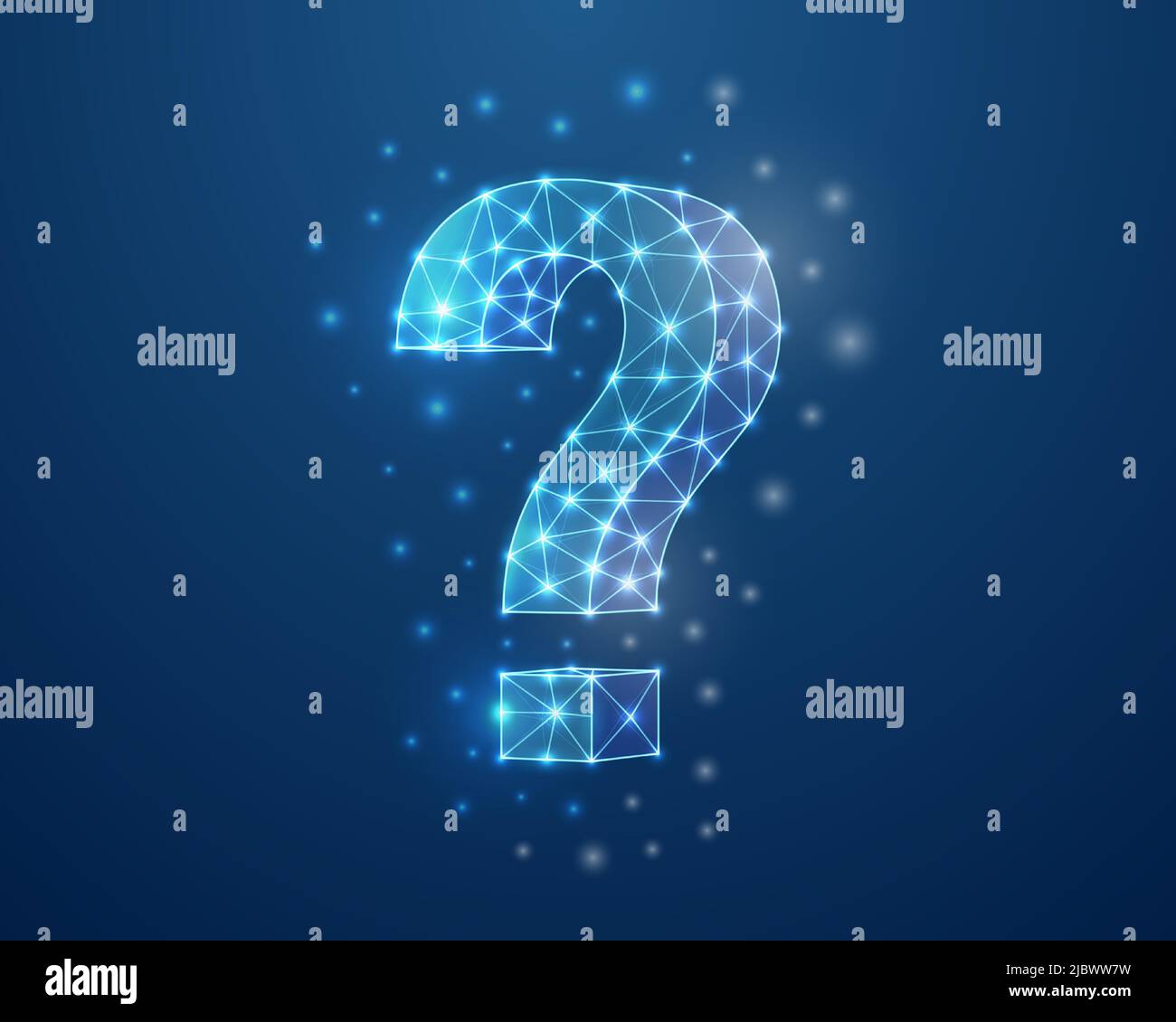 Question mark 3d symbol in blue low poly style. Help support, problem ...